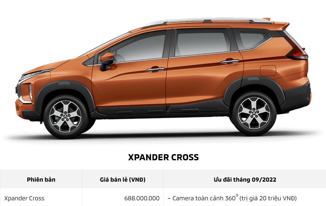 Giá Xe Mitsubishi Xpander Cross 2022 Tháng 9 Nhiều ưu đãi